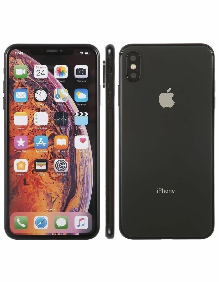 Макет iPhone XS Max с цветным экраном (черный)