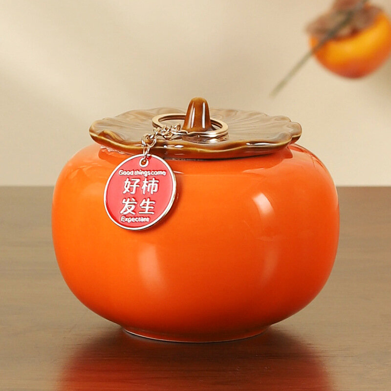 Большая керамическая банка для чая с персиком Руйи, герметичная, креативный подарок с подарочной коробкой, свадебная банка, сувенирный орнамент