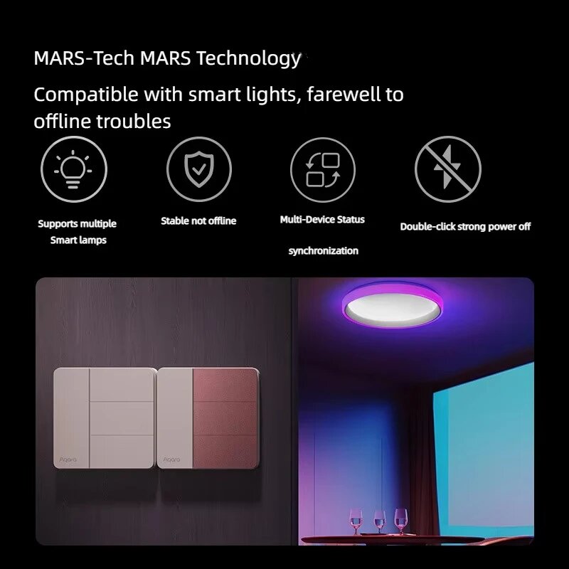 Aqara Выключатель настенный Smart Wall Switch Z1, Gray-2 Keys — фото 1