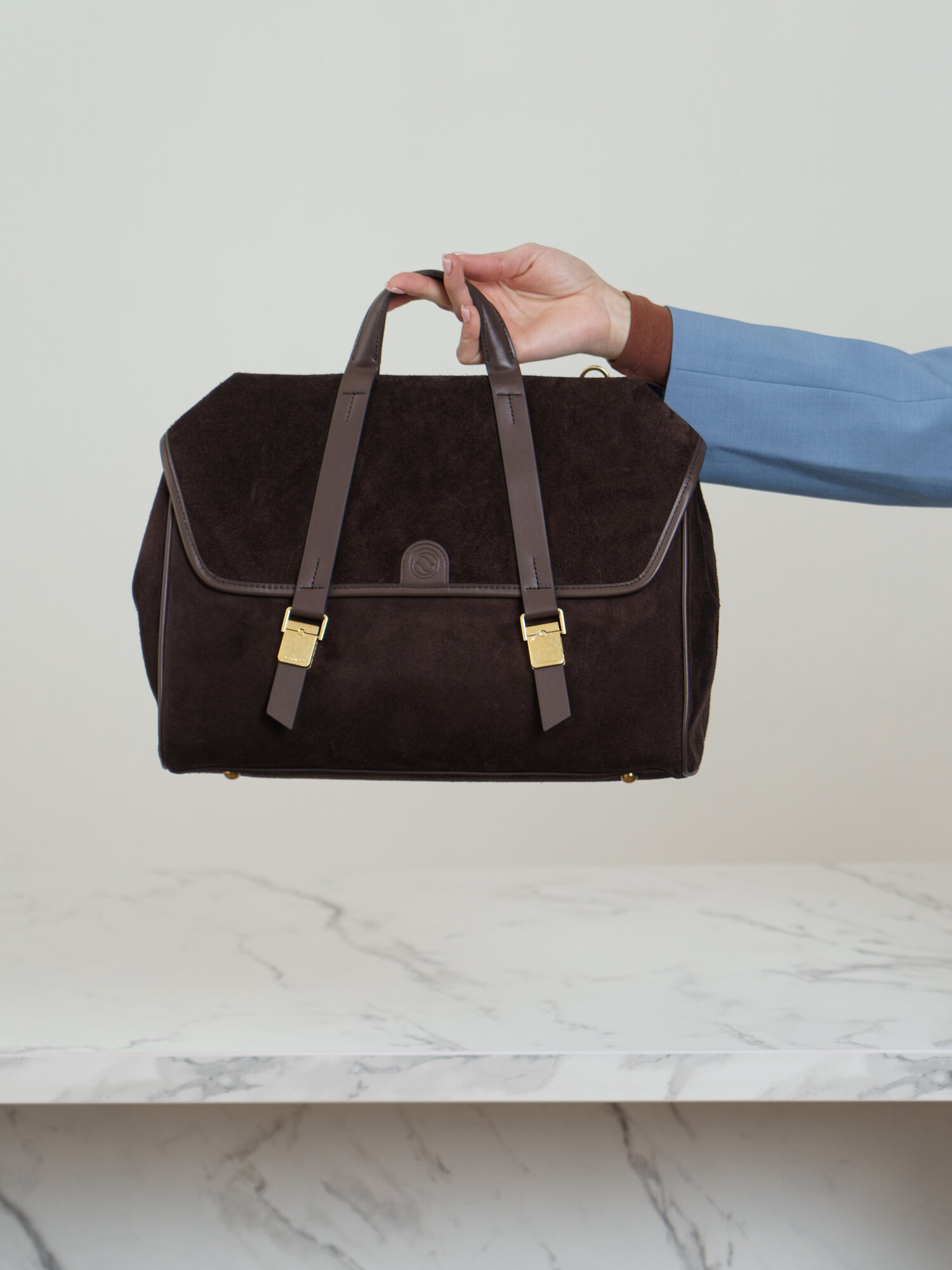 Сумка рюкзак натуральная замша Италия, коричневый портфель трансформер