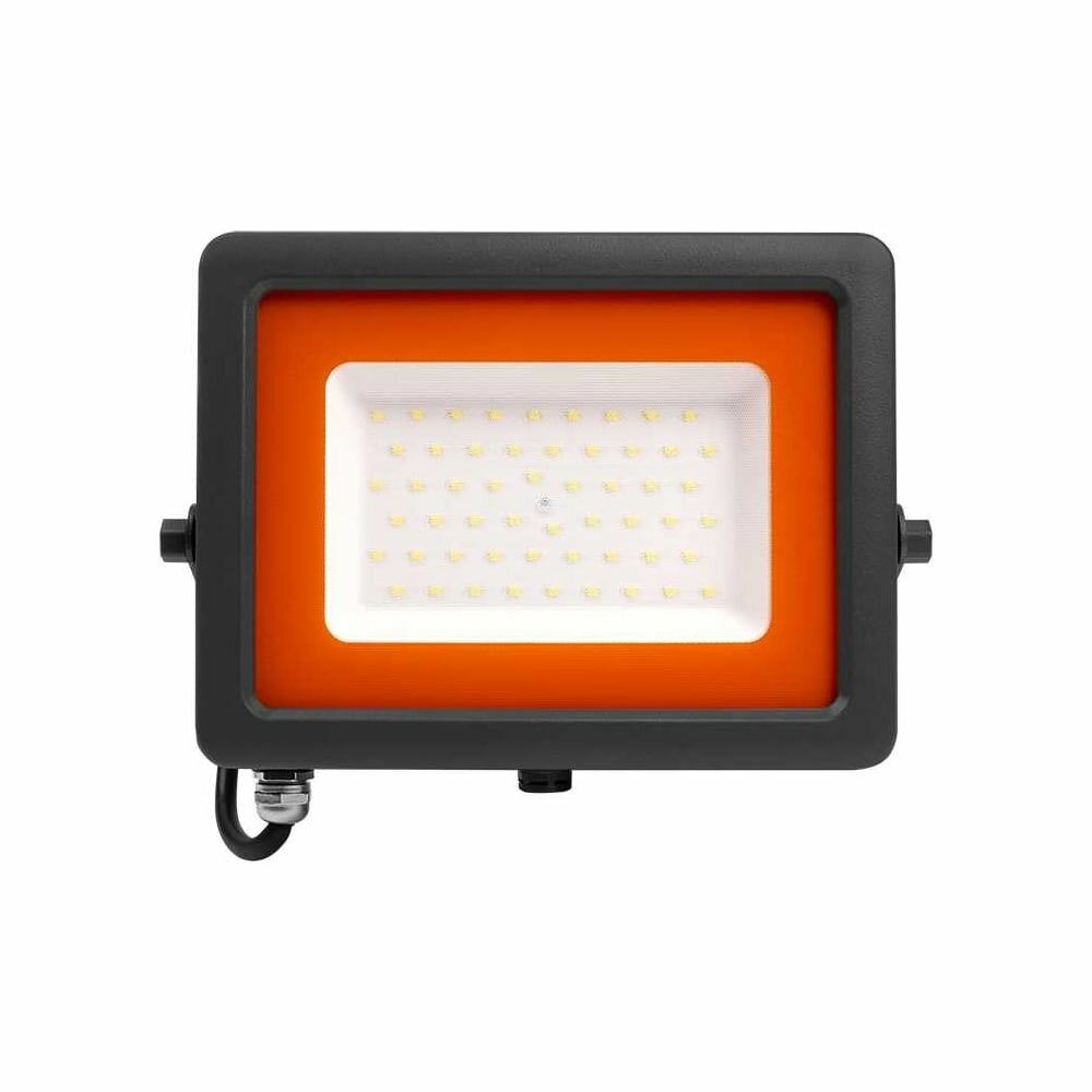 Прожектор светодиодный PFL-S2 50Вт 6500К IP65 220–240В до с клапаном закален. матов. стекло сер. Pro JazzWay 2853301D