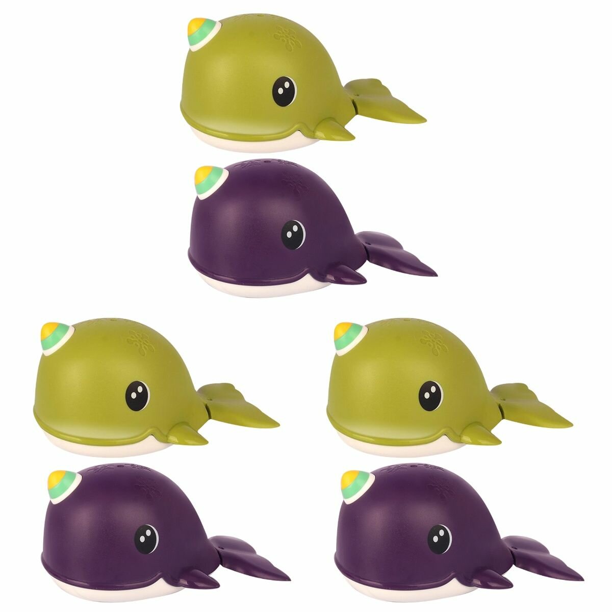 Пластиковые игрушки для ванной в виде китов, для игры детей в воде, 6 штук