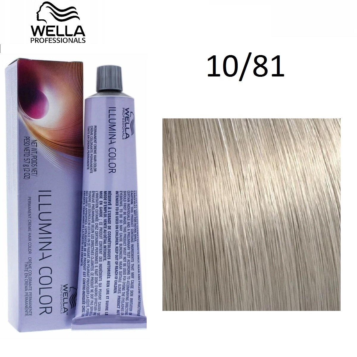 Wella Professionals Крем-краска для волос 10/81 ILLUMINA COLOR яркий блонд жемчужно-пепельный 60 мл