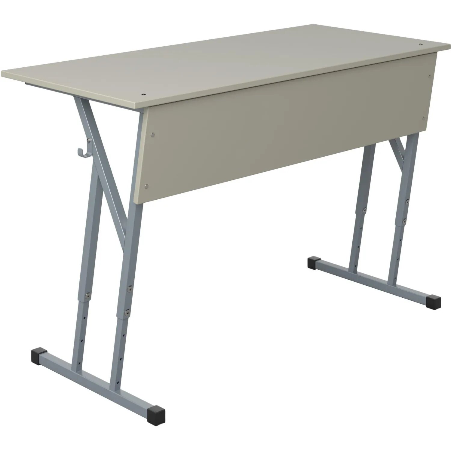 Парта MET_Комус Мебель Стол ученический 2-местный 3-7р. г. серый/серый НОВ
