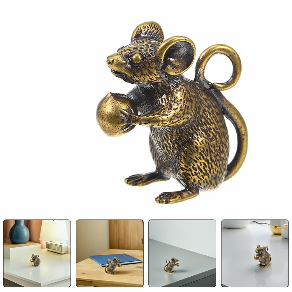 Латунные подвески в форме мышей с декоративным персиком для украшения интерьера 2 шт