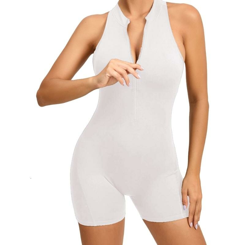 Женский бесшовный комбинезон для йоги, Белый серый - L