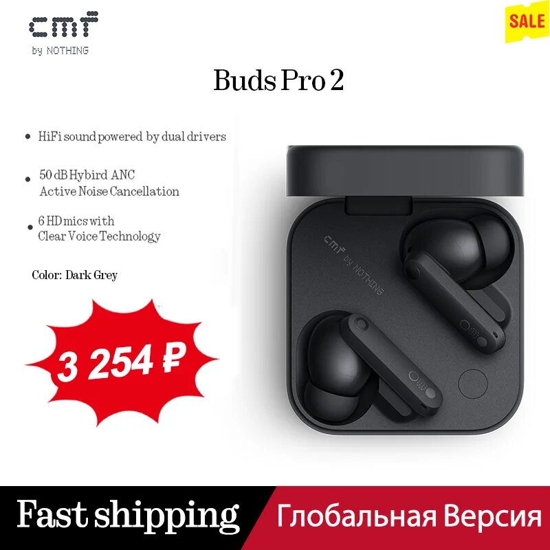 CMF Buds Pro 2 беспроводные наушники Dark Grey