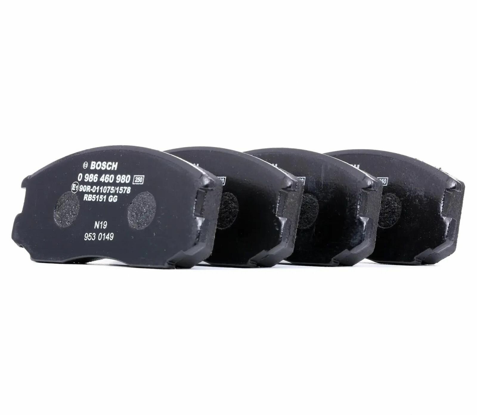 Колодки тормозные BOSCH 986460980 передние, Mitsubishi Colt 1.3-1.8i 5, 92- Emeraude, Eterna 1.8
