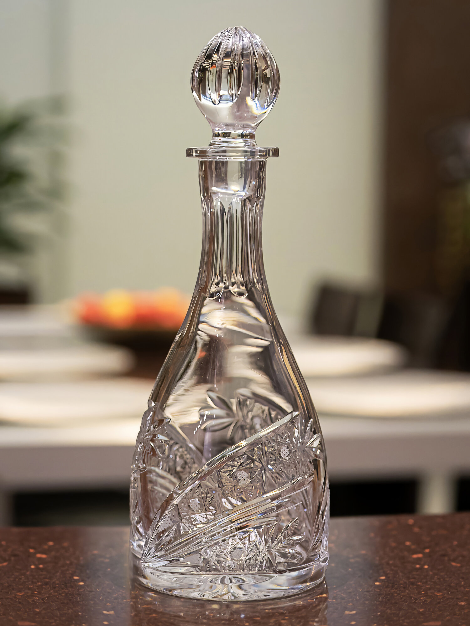 Графин хрустальный без ручки для крепких алкогольных напитков 0,5 л, высота 20.5 диаметр 10 см, Неман 1000/83, 9361/0,5л