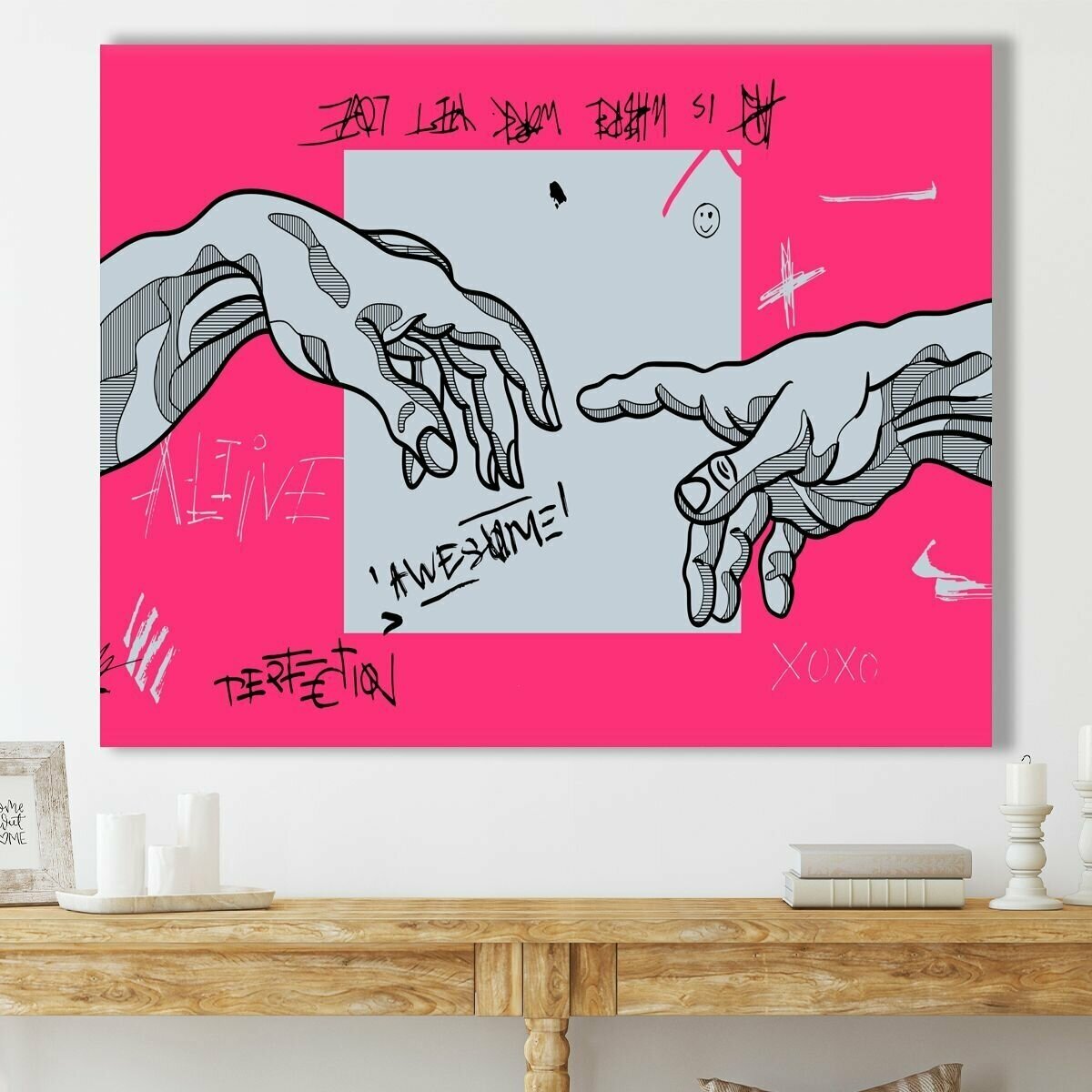 Картина для интерьера на натуральном холсте Добродаров 52х66 Сотворение Адама К0260