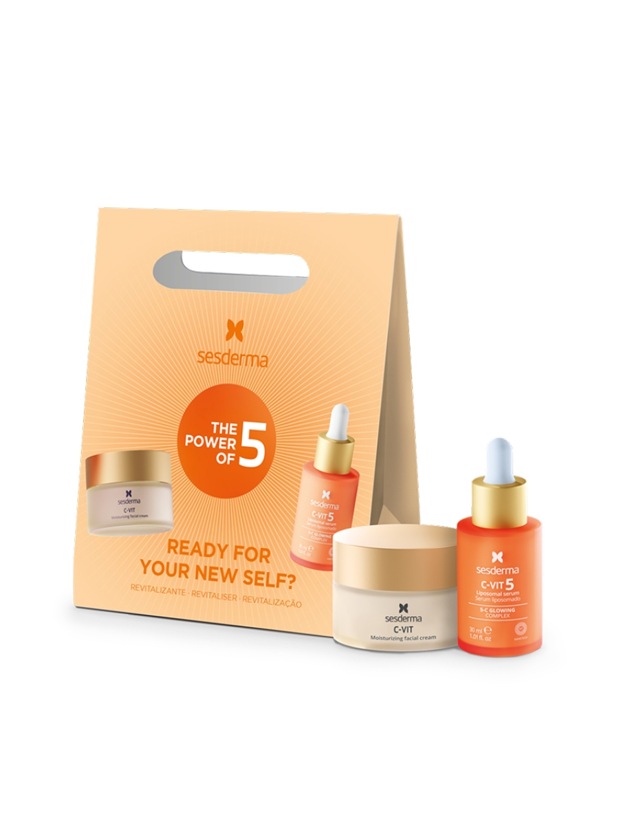 Набор с витамином C для сияния кожи Sesderma Anti-Age C-VIT The Power Of 5: сыворотка 30 мл + крем, 50 мл
