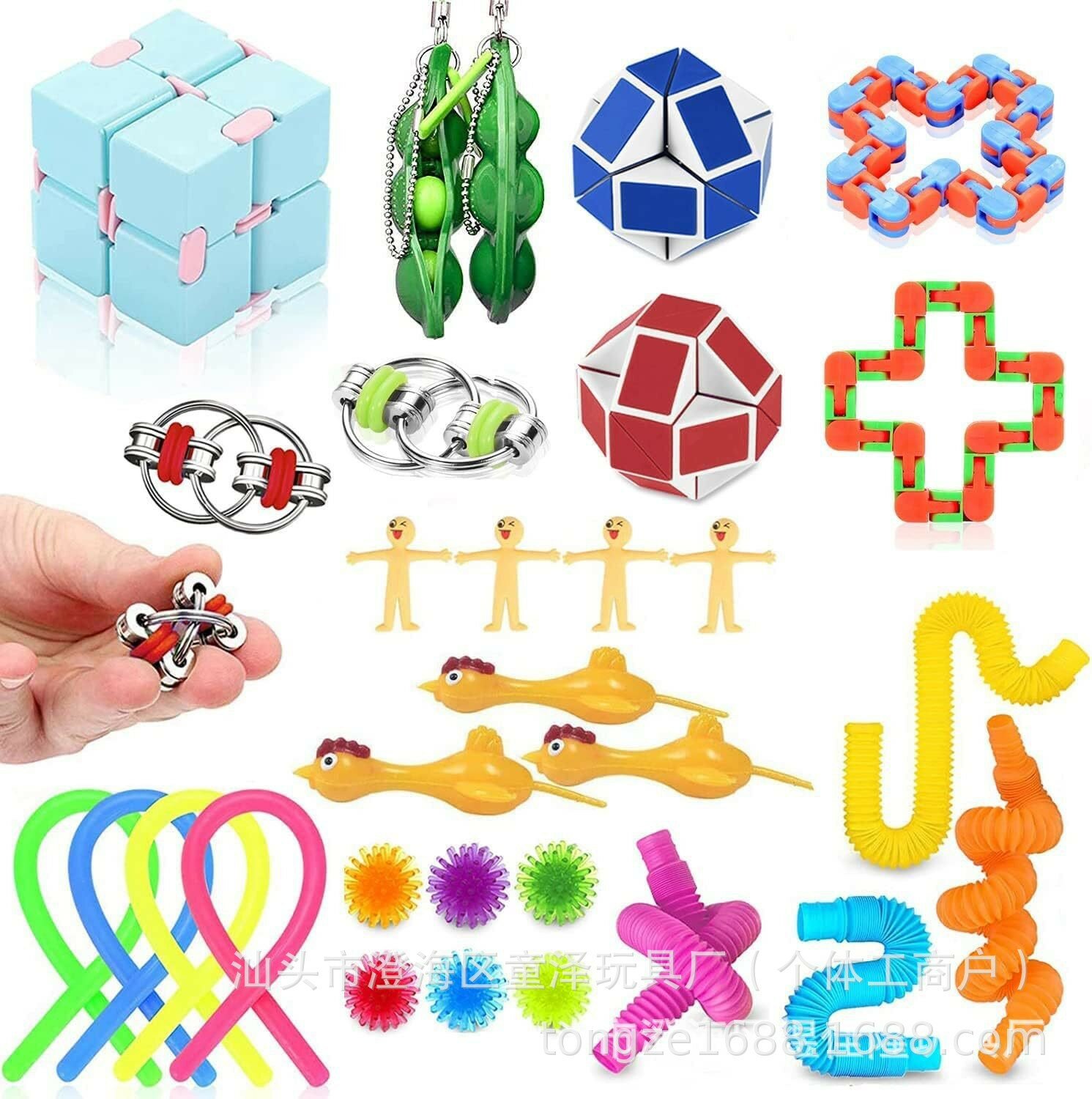 Игрушки антистресс-набор подарков для вечеринок 24-секционная цепочка кубик-антистресс виноградный шарик