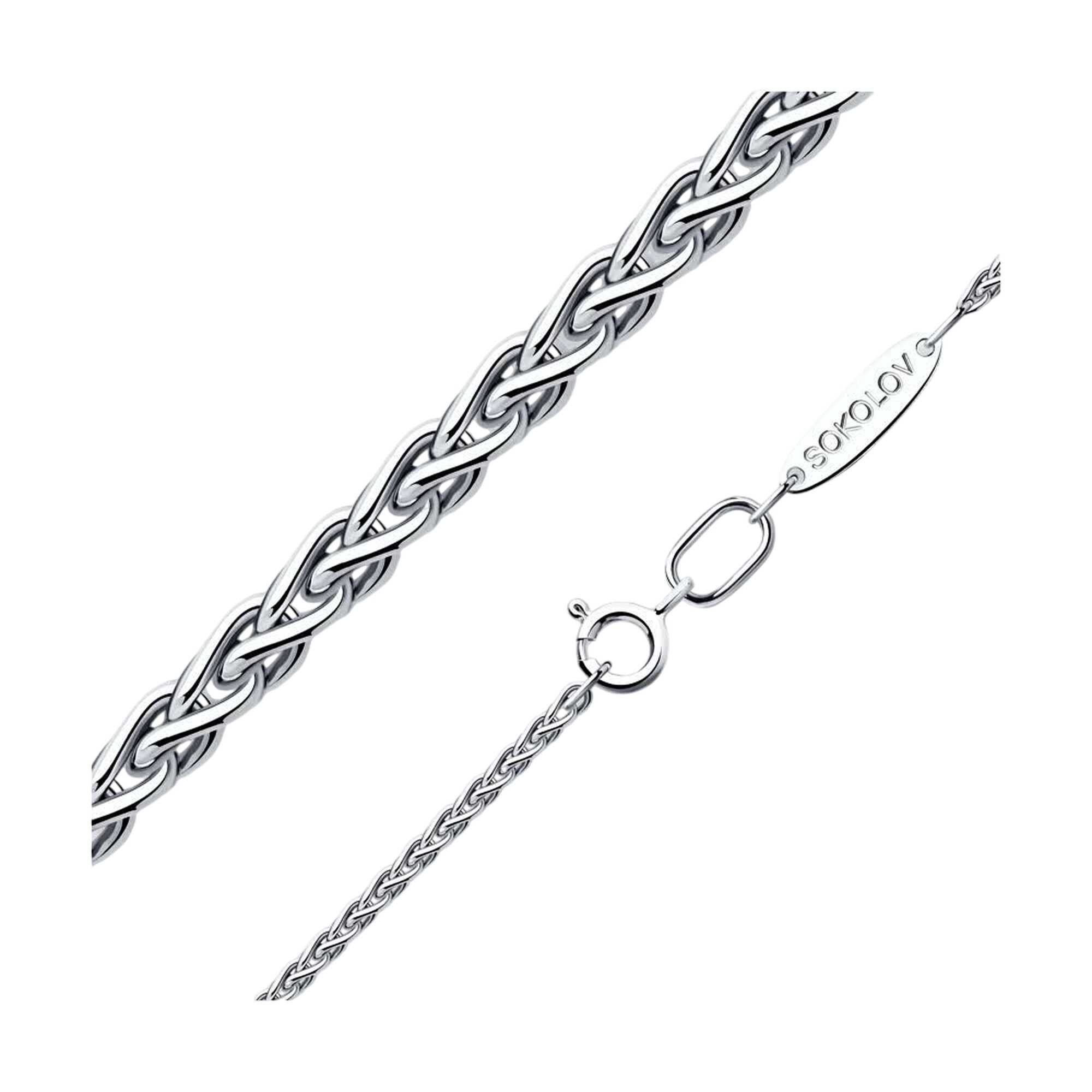 Цепь серебро, 925 проба, родирование