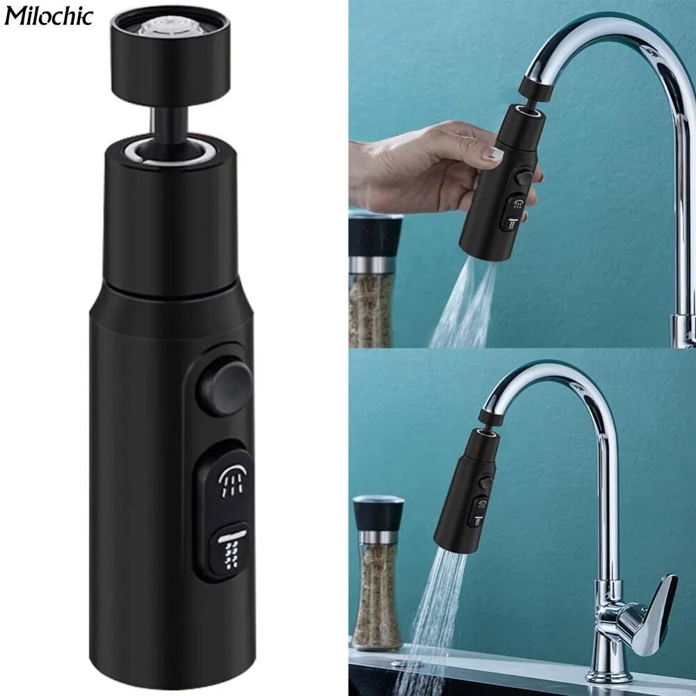 Многофункциональный удлинитель для крана, латунь + ABS, вращение на 360 , 135x35x35 мм