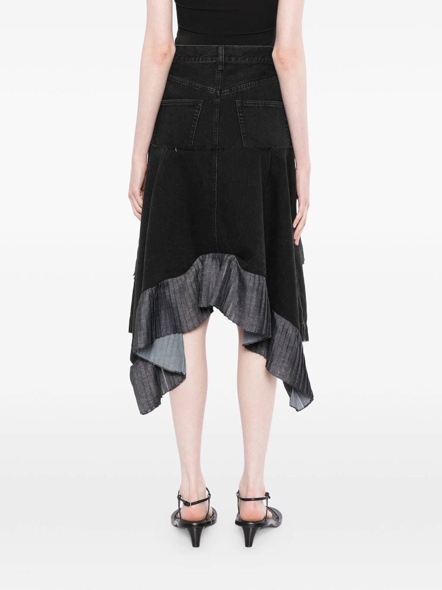 Юбка Sacai Denim midi skirt, размер 48, черный — фото 1