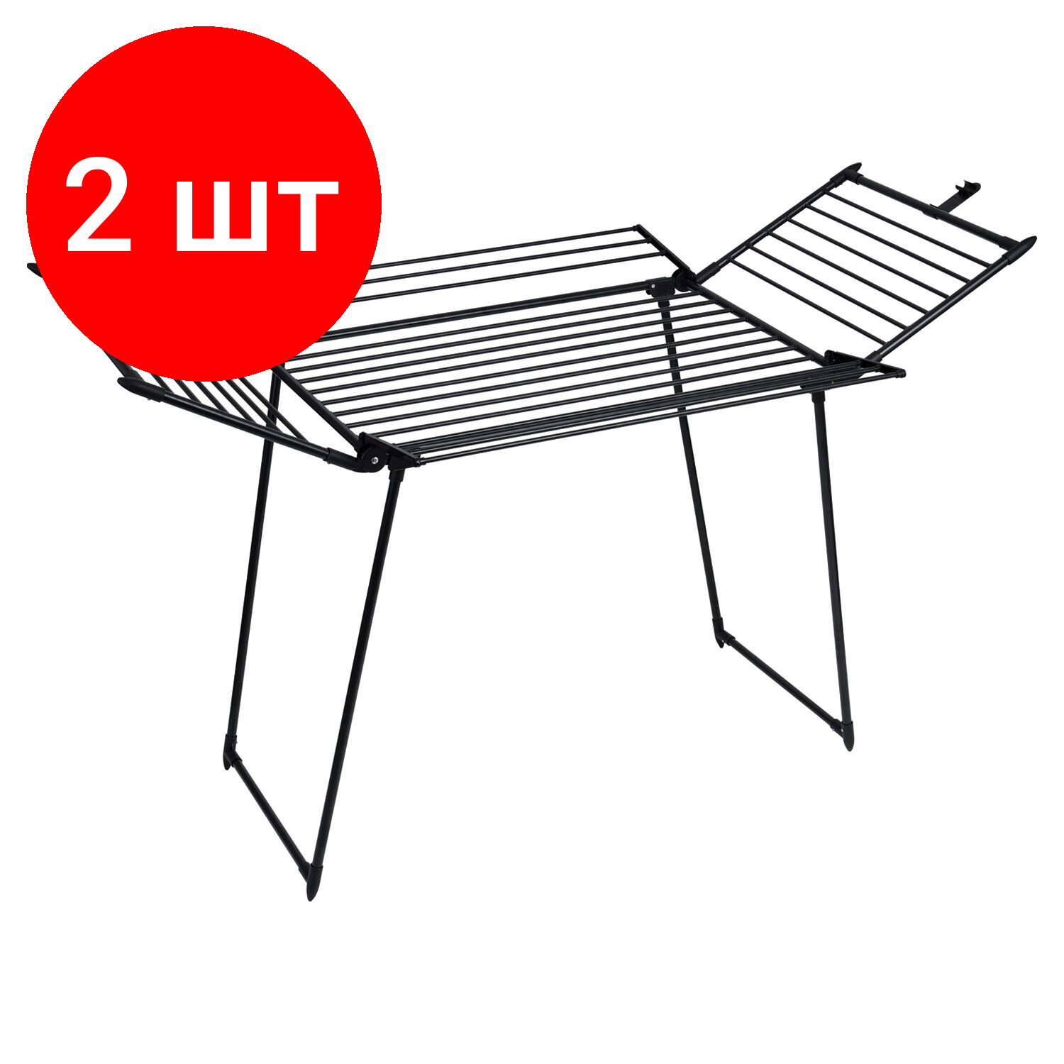 Комплект 2 шт, Сушилка напольная для белья раскладная 5 зон сушки, 25 метров LAIMA HOME MEGA BLACK, 700471