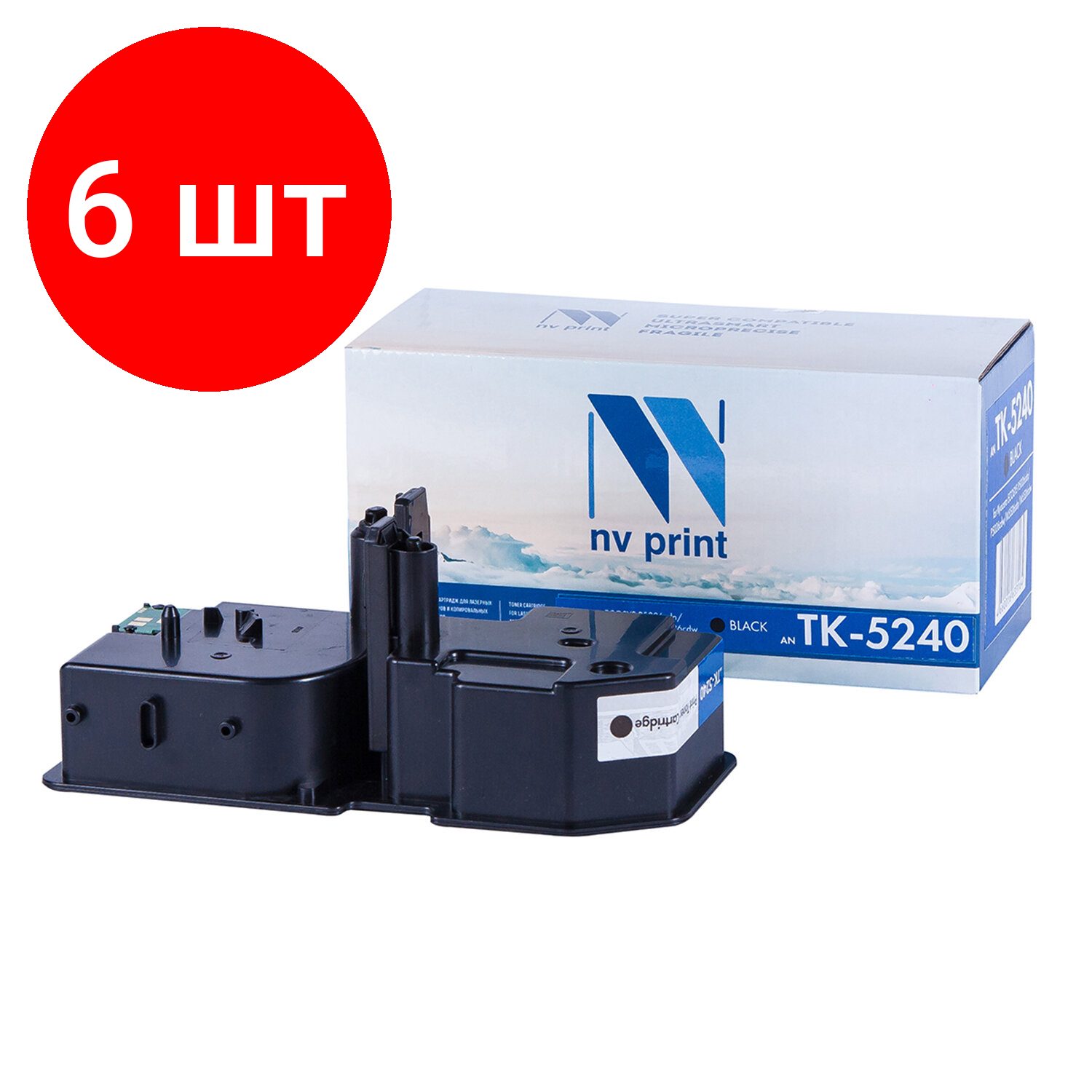 Комплект 6 шт, Тонер-картридж NV PRINT (NV-TK-5240K) для KYOCERA ECOSYS P5026cdn/w/M5526cdn, черный, ресурс 4000 стр.