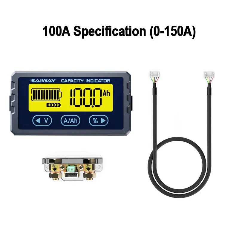 Цифровой вольтметр-тестер батареи 8-120В 8-120V 100A(0-150A)