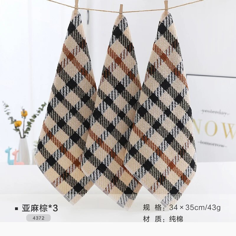 Набор из 3 маленьких квадратных полотенец New Asia из чистого хлопка, впитывающие полотенца для рук, детские полотенца