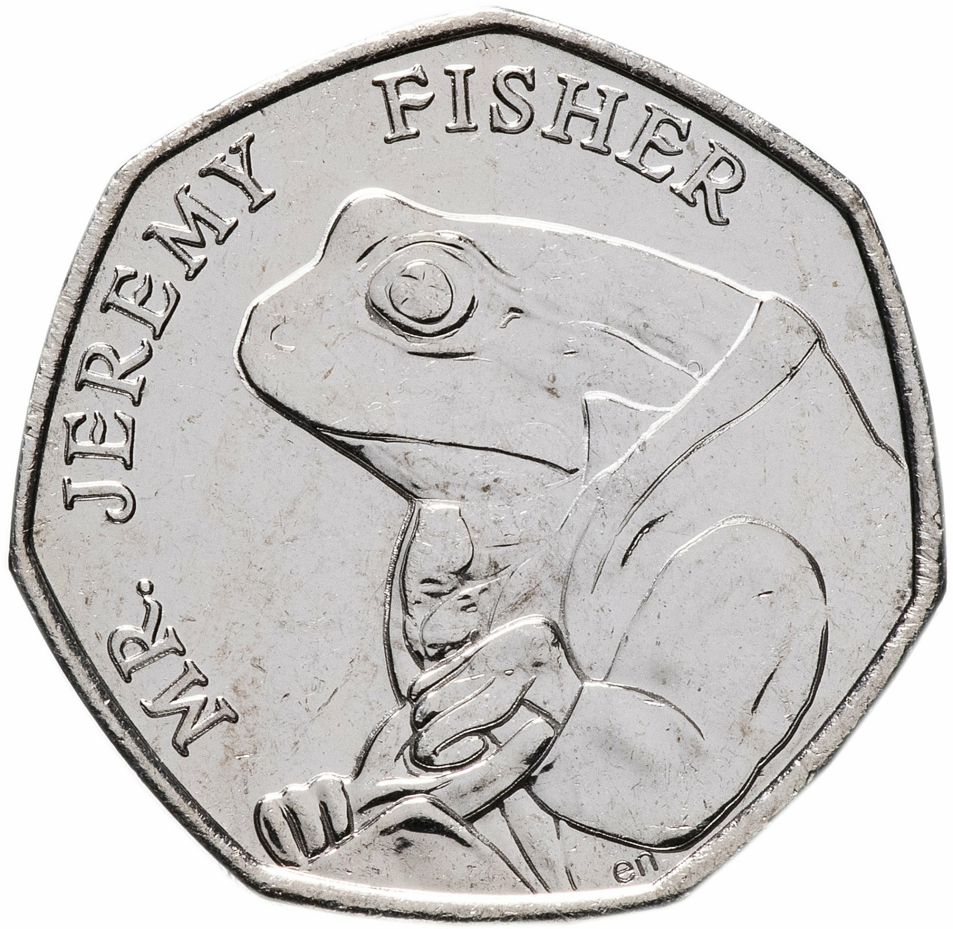 Великобритания 50 пенсов pence 2017 "150 лет со дня рождения Беатрис Поттер, Джереми Фишер", Мельхиор медь-никель, в сохранности UNC