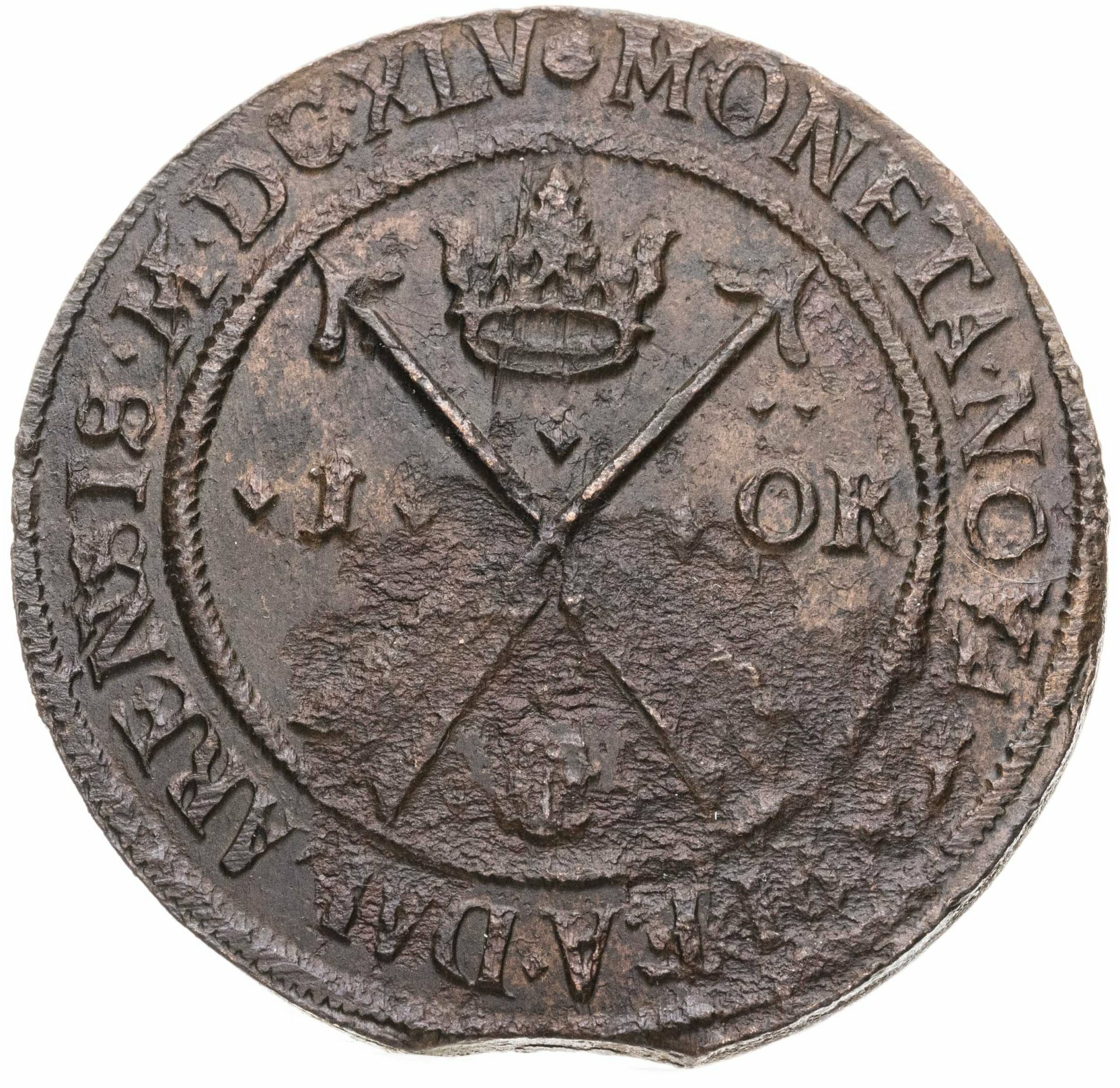 Швеция 1 эре 1645, Медь, в сохранности VF-XF