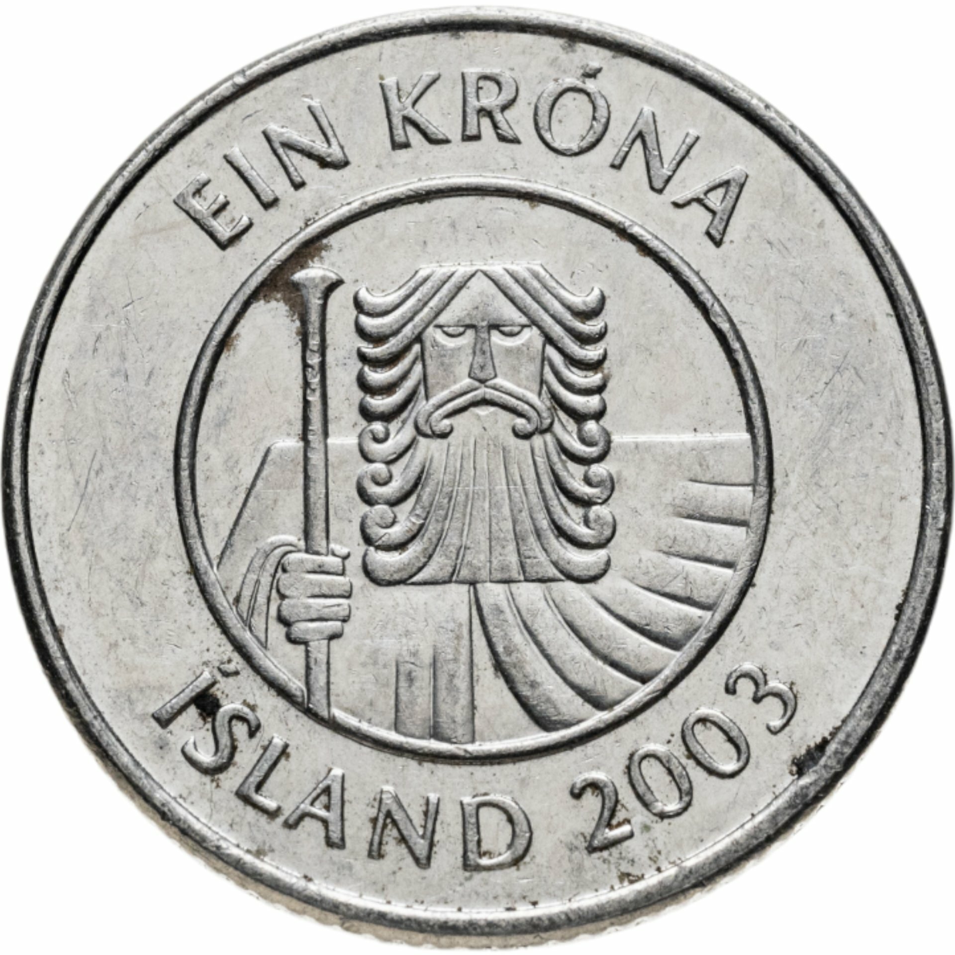 Исландия 1 крона krona 1989-2011, Мельхиор медь-никель, в сохранности VF-XF