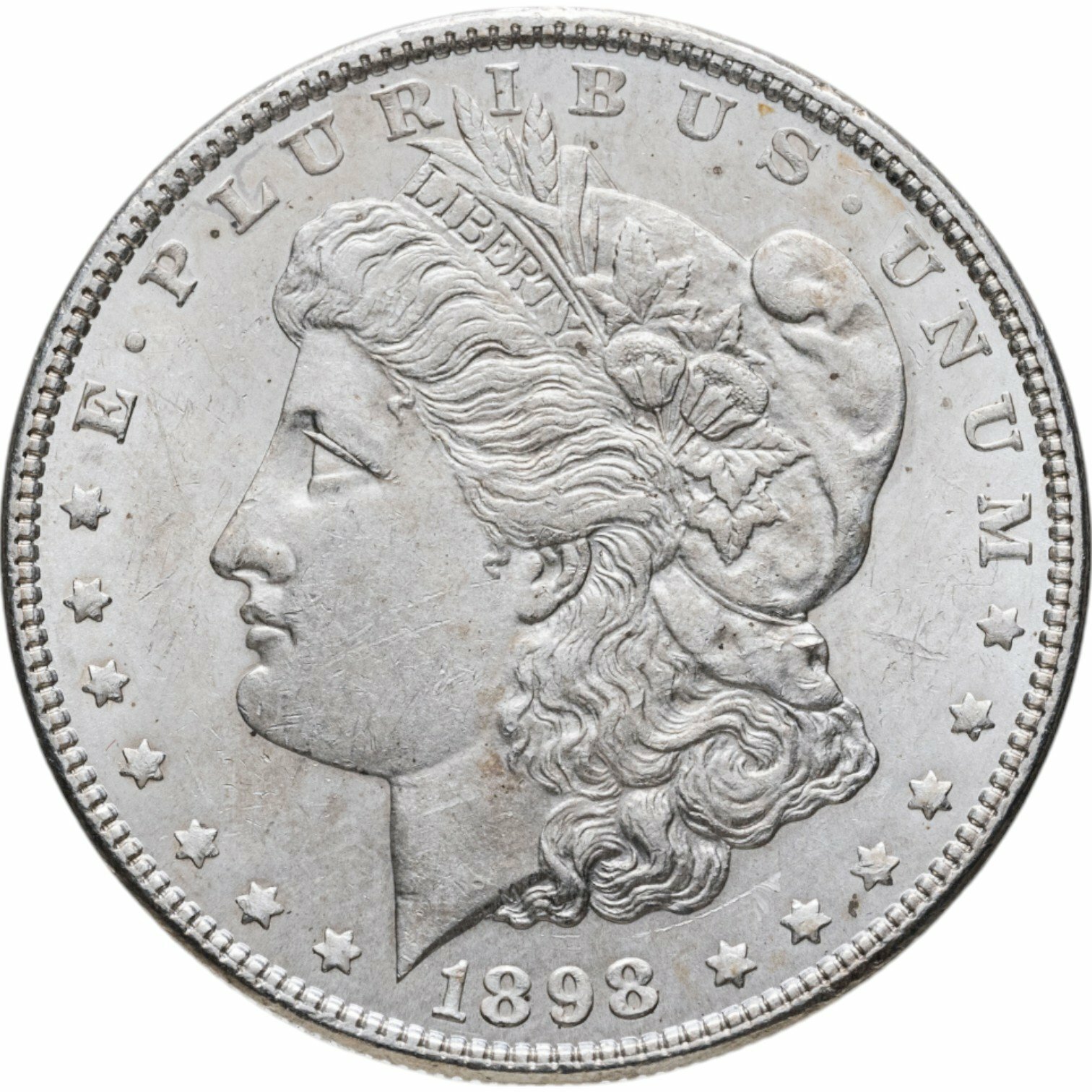 США 1 доллар dollar 1898 "Доллар Моргана", Без отметки монетного двора, Серебро 900, в сохранности UNC