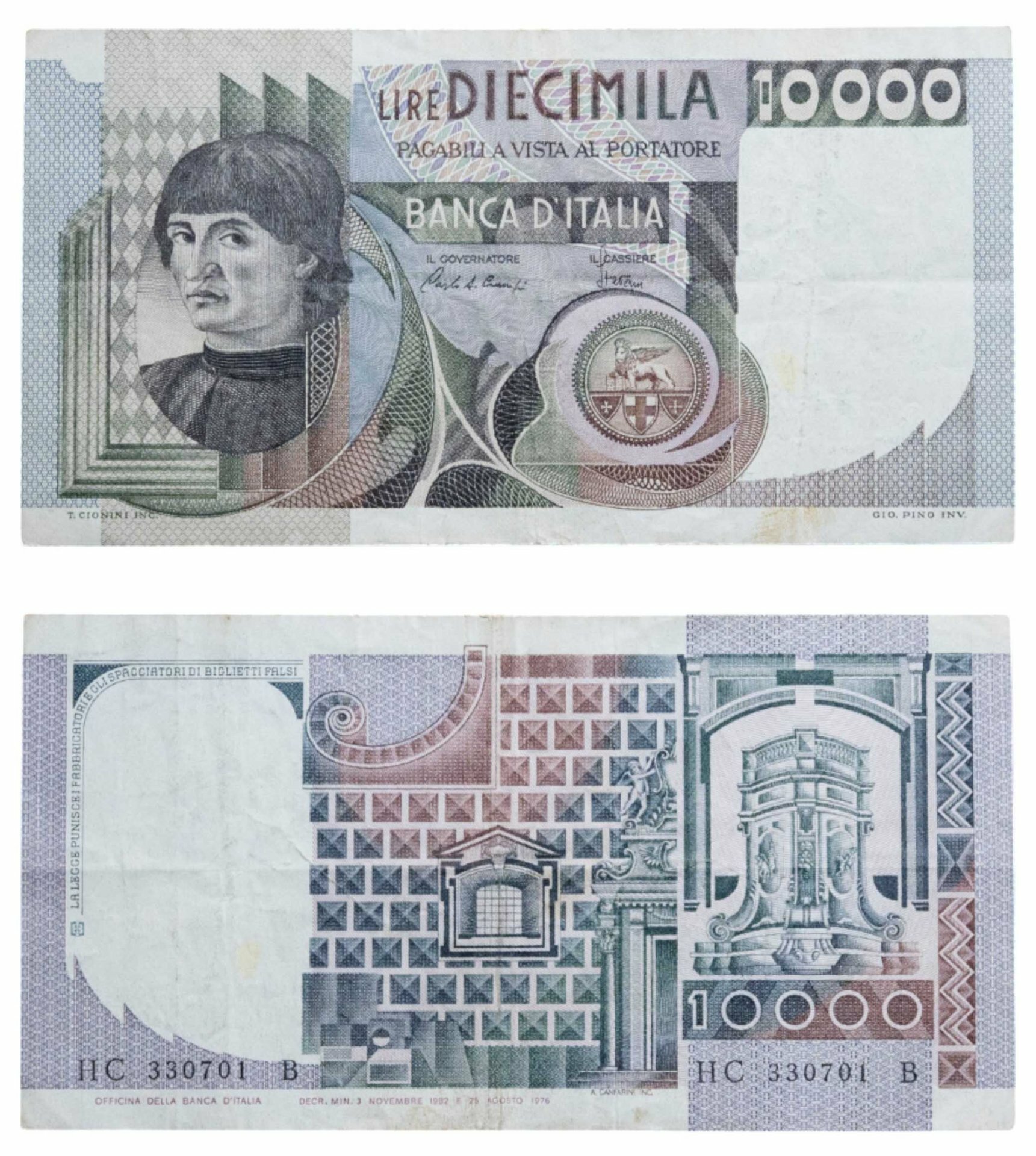 Италия 10000 лир 1976 1982 года