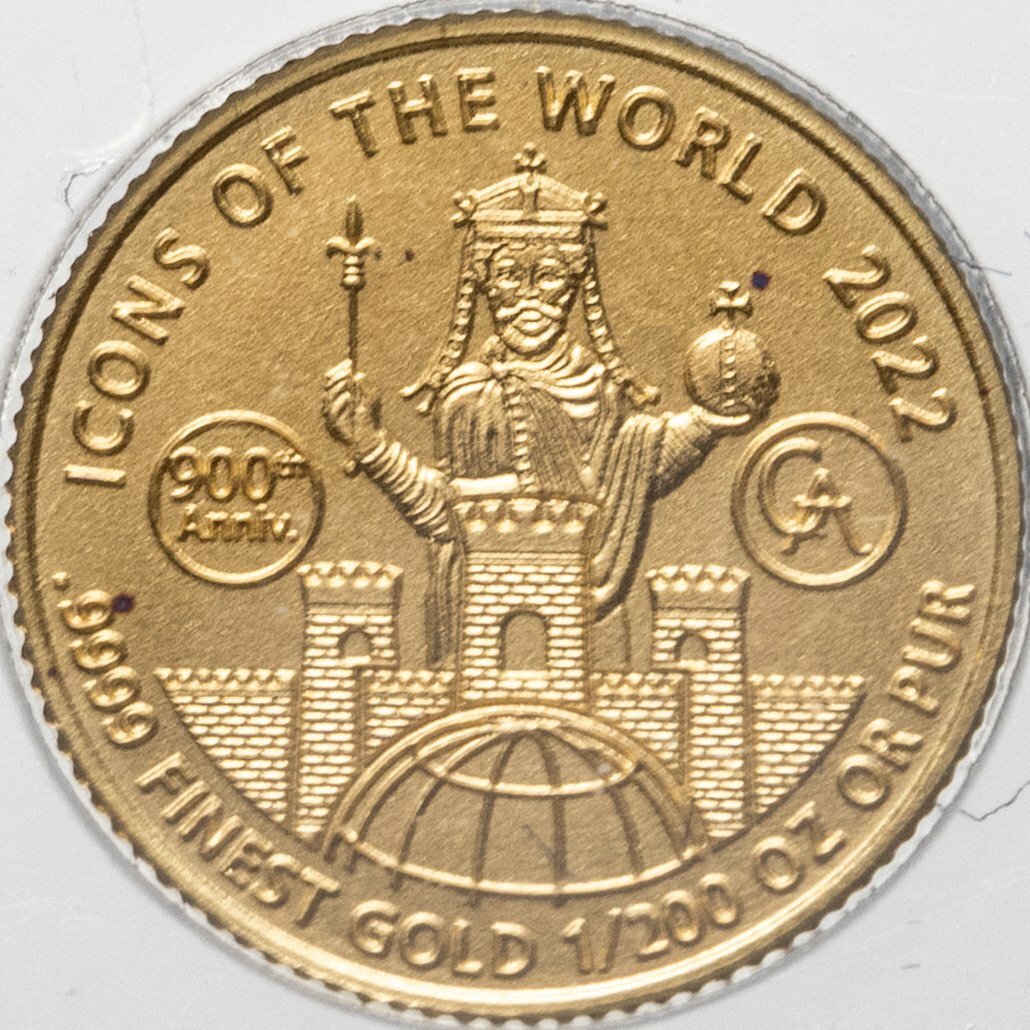 Руанда 10 франков 2022 900 лет Барбароссе, Золото, в сохранности UNC