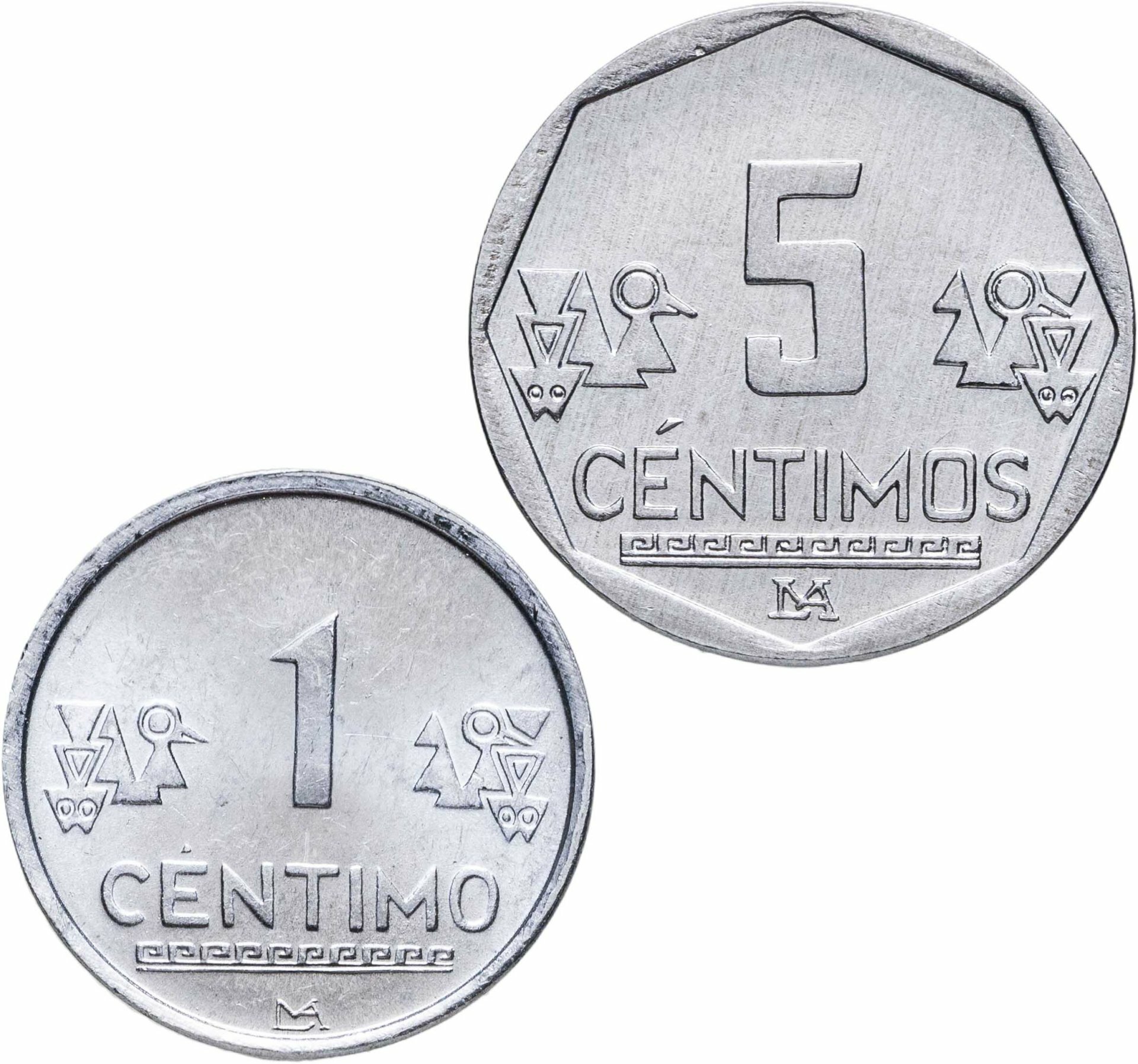 Перу набор 1 и 5 сентимо centimo 2008-2013, Алюминий, в сохранности UNC