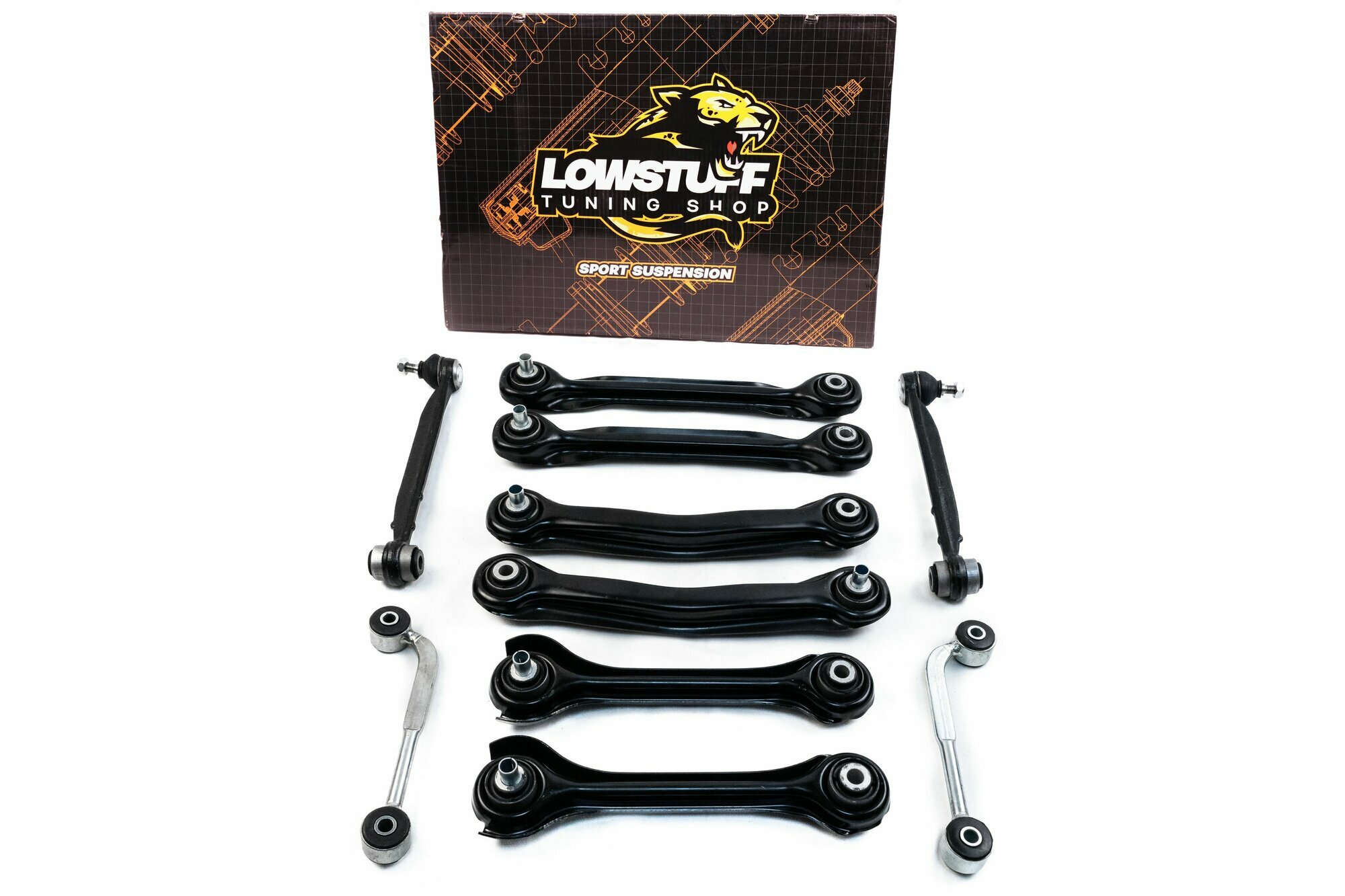 Mercedes W203, S203, CL203, C209, A209, CL203 Комплект рычагов задней подвески 10шт LOWSTUFF 53MB0011