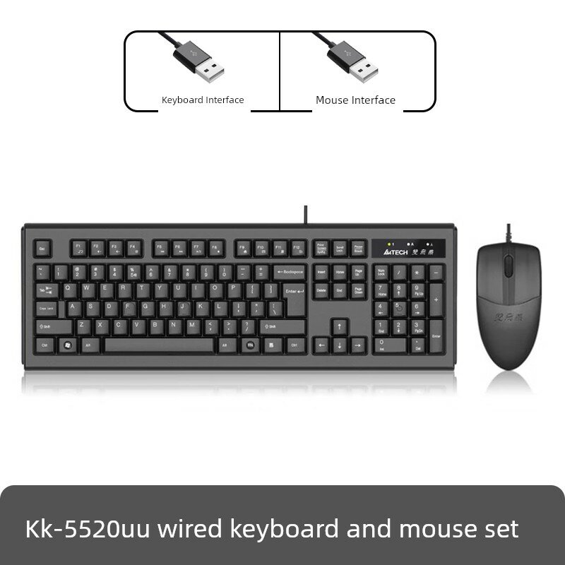Комплект проводной клавиатуры и мыши Shuangfeiyan KK-5520 для настольного компьютера, офиса, дома, игр, USB-клавиатура