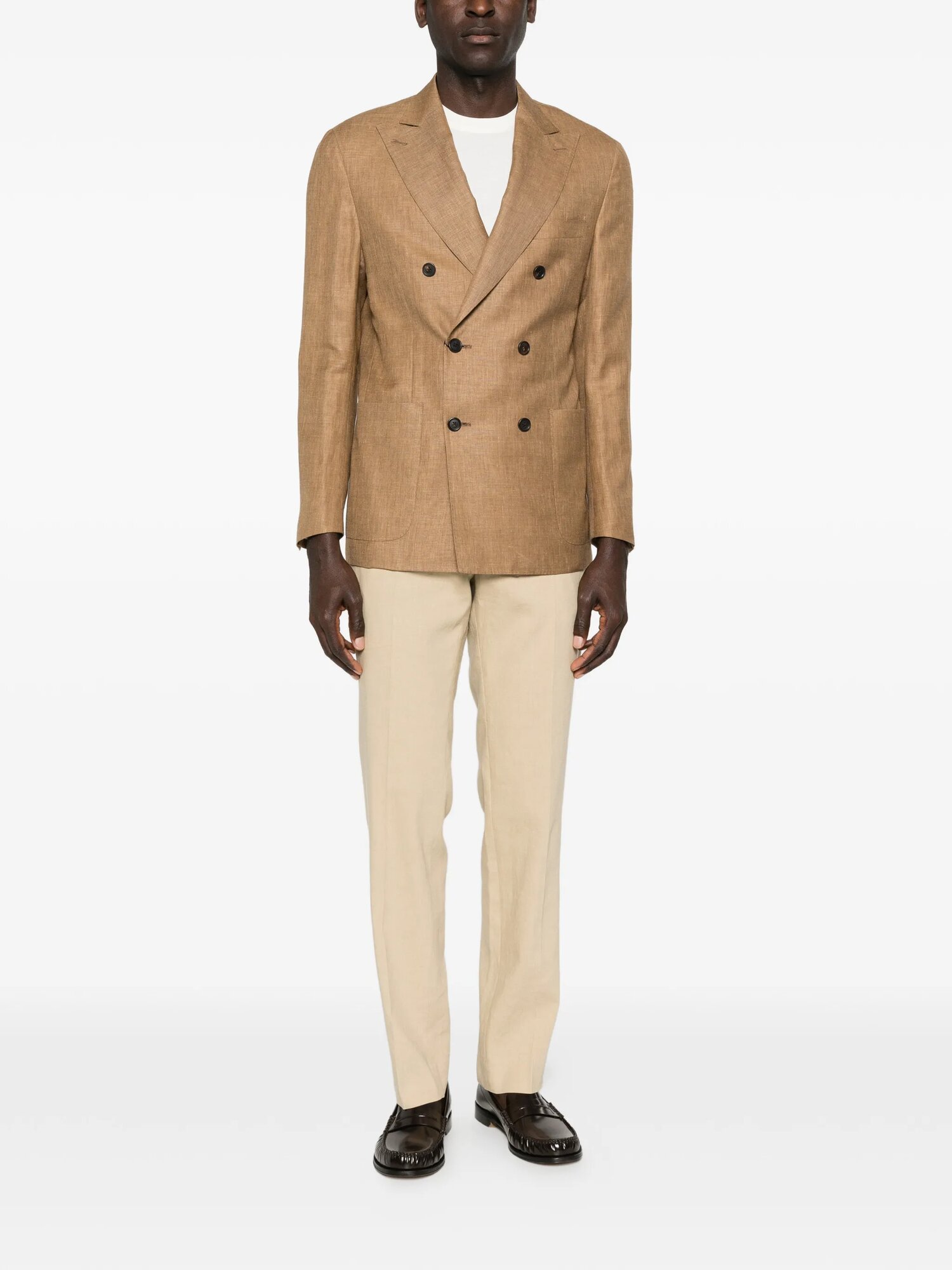 Куртка Corneliani Double-breasted jacket, размер 52, brown — фото 1