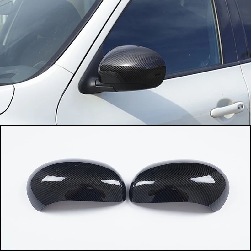 ABS пластик из углеродного волокна, декоративная крышка зеркала боковой двери автомобиля, внешние аксессуары, подходит для Nissan juke 2010-2014 B-carbon fiber