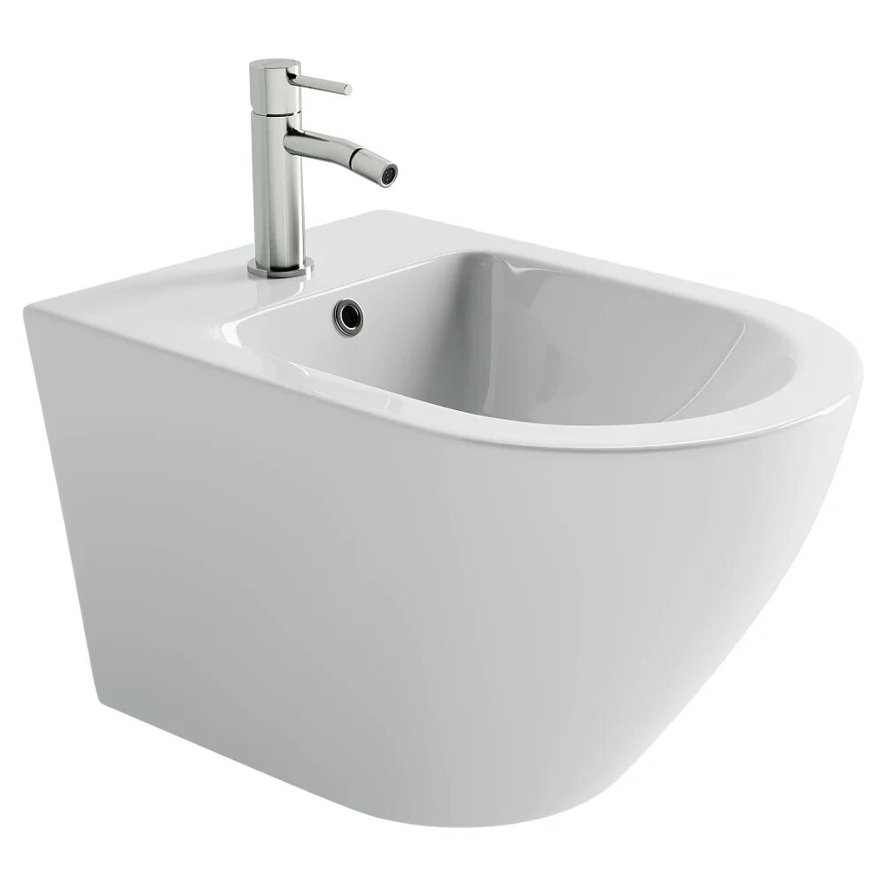 Биде подвесное Ceramicanova Whirl, с крепежом для скрытого монтажа, белый, CN11008