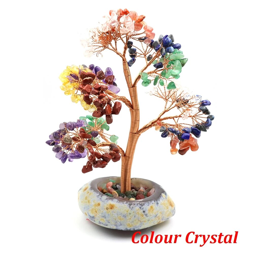 Денежное дерево из натуральных камней 7 чакр Colour Crystal