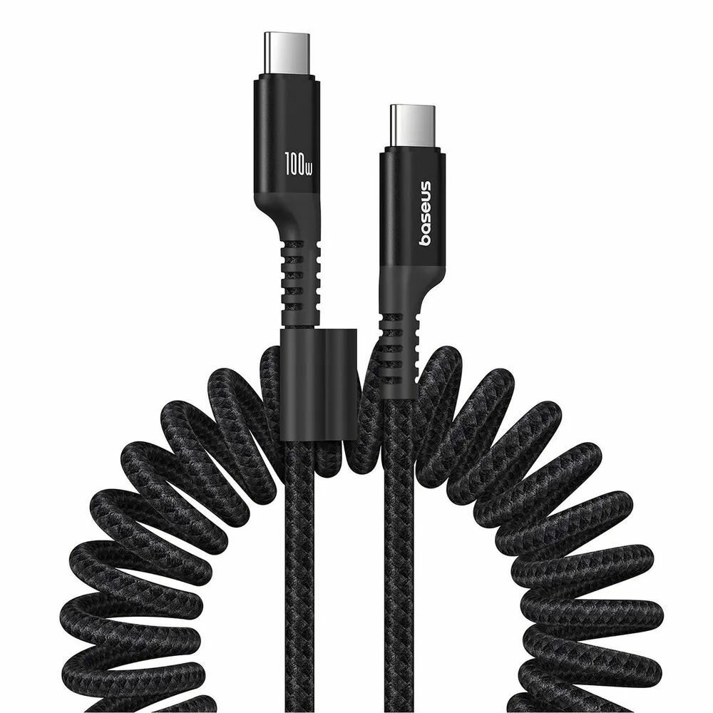 Кабель Baseus для мобильных устройств USB Type-C/USB Type-C, 1 м, 100W для зарядки Samsung, Xiaomi , Honor, Huawei черный (P10320203111-00)