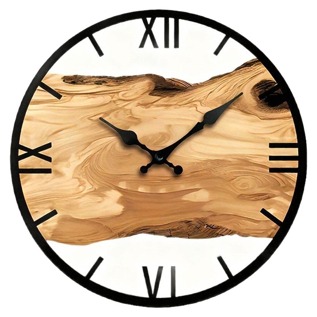 Настенные часы Year ring с текстурой древесины creative clock-brown wood grain C
