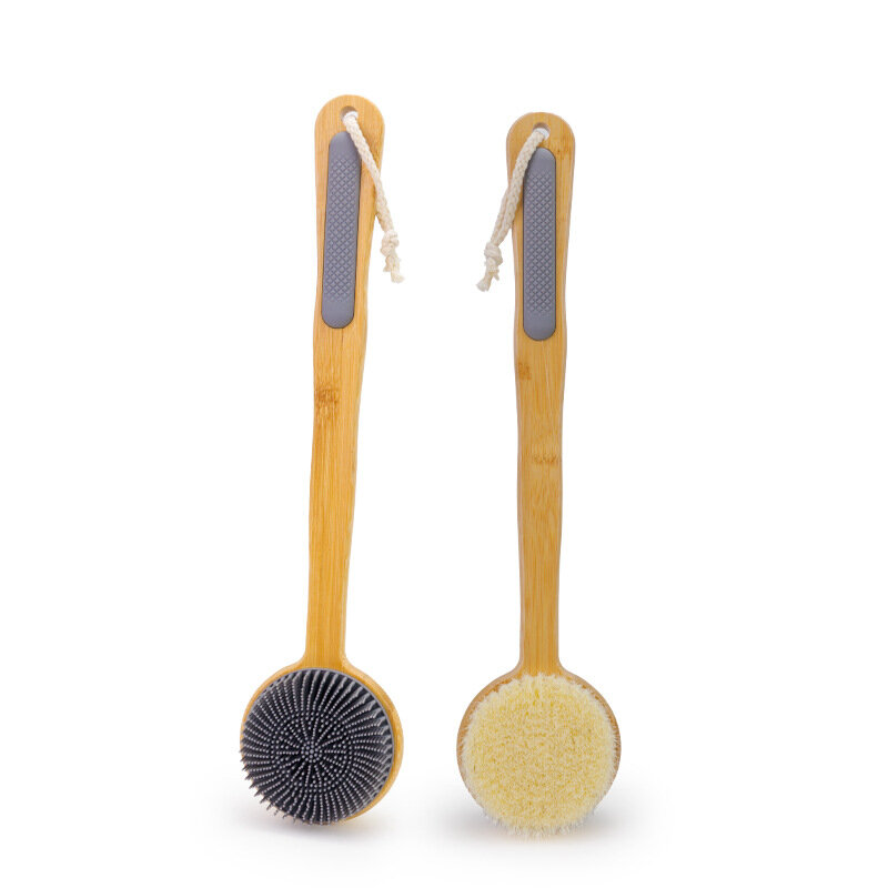 Популярная на Amazon двусторонняя щетка для ванны с длинной ручкой, скраб для спины, магический инструмент для тела, щетка для ванны