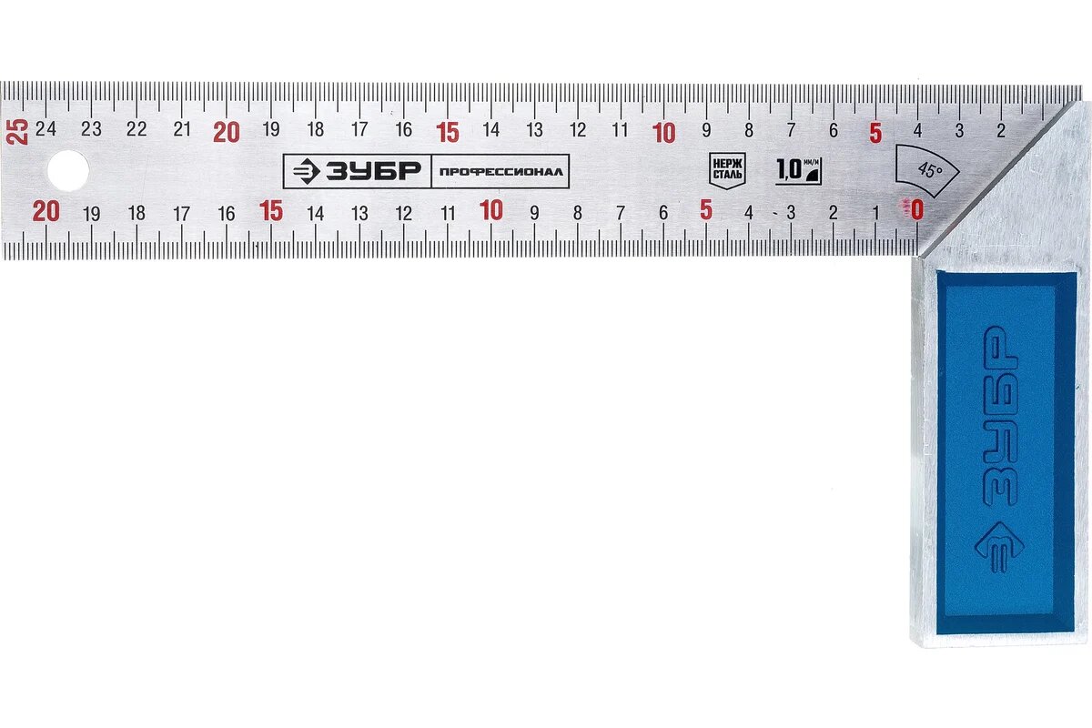 ЗУБР 250 мм, усиленный столярный угольник, Профессионал (34393-25)