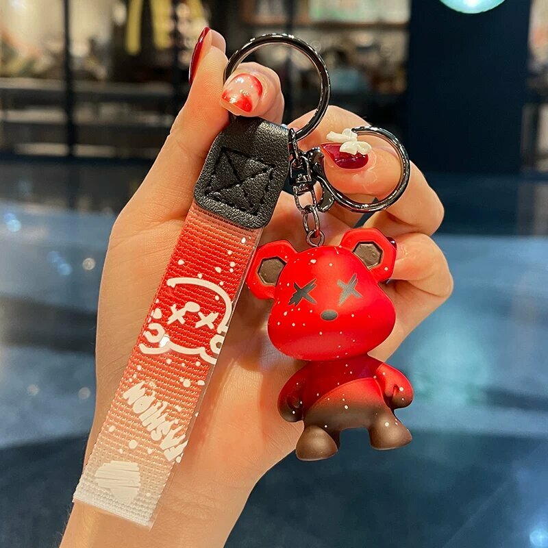 Новый брелок-медведь-хамелеон, изысканный кулон для ключей от машины для женщин, модный милый брелок-подвеска для
