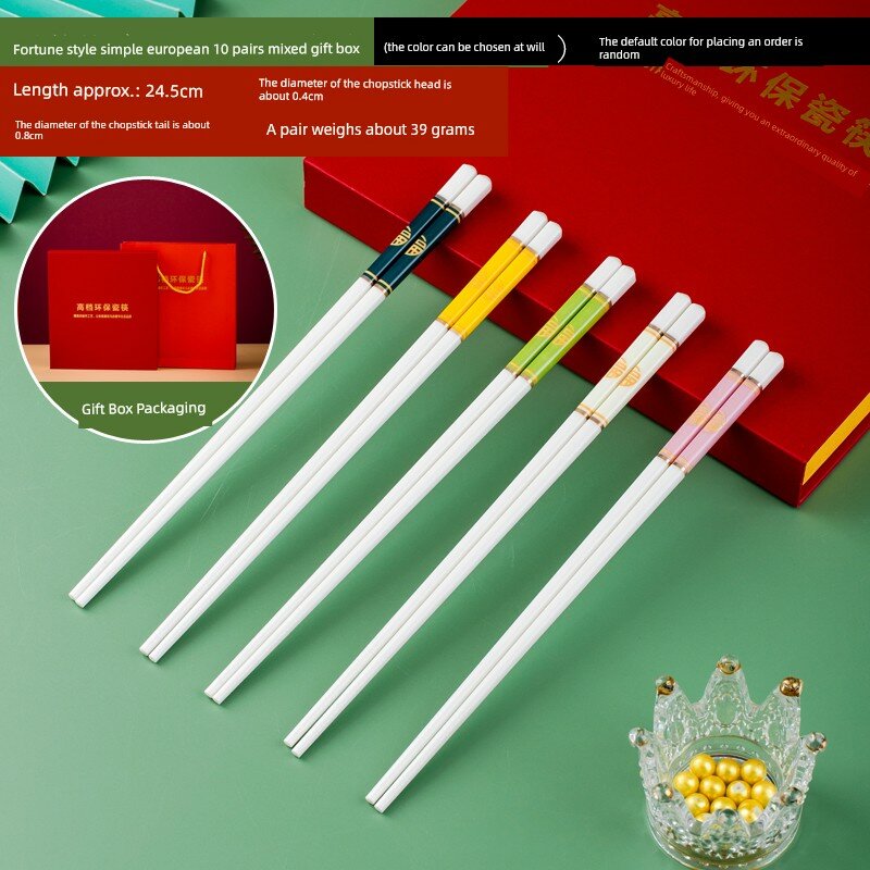 Высококачественные китайские костяные фарфоровые палочки для еды из Цзиндэчжэня, нескользящие, влагостойкие, в