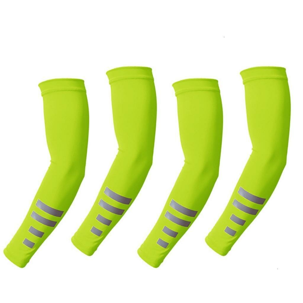 Солнцезащитные охлаждающие нарукавники со светоотражающими полосками для занятий спортом на открытом воздухе Велоспорт Бег Дышащая ткань унисекс