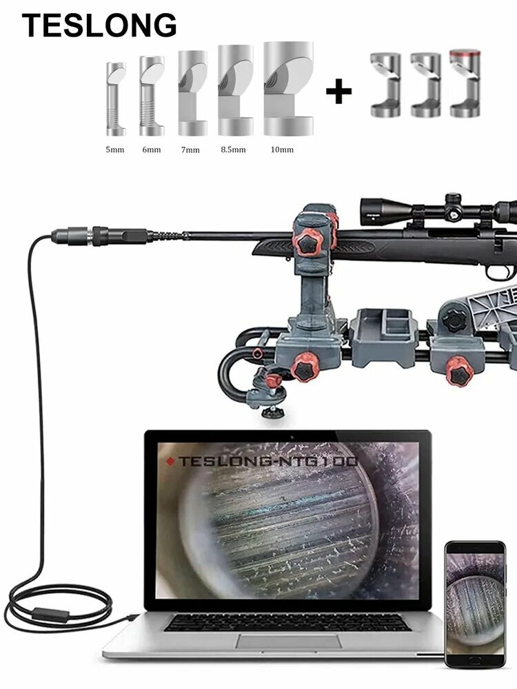 TESLONG NTG100 5 мм объектив винтовка эндоскоп камера +5pcs боковое зеркало /120 см