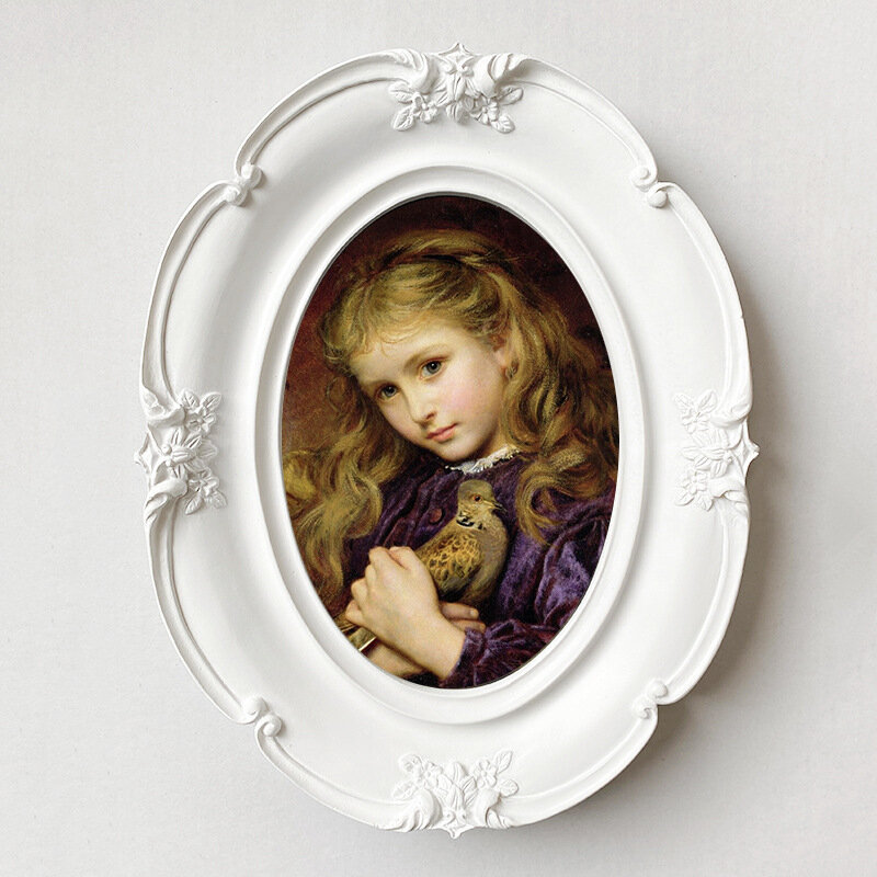 Овальная винтажная антикварная фоторамка из резины в европейском стиле, настенная бронзовая фоторамка