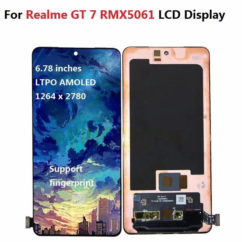 LTPO AMOLED 6,78 дюйма для Realme GT 7, ЖК-дисплей с дигитайзером сенсорного экрана в сборе для Realme GT7 lcd RMX5061 дисплей