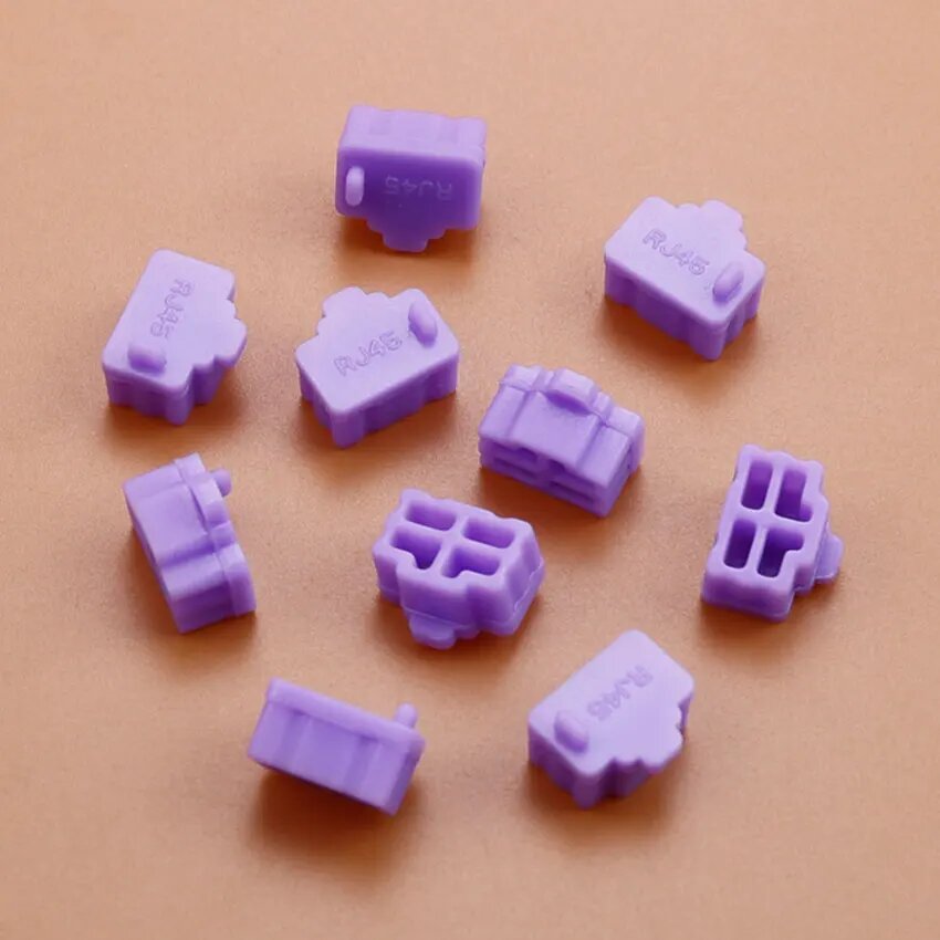 10 заглушек RJ45 силиконовых PURPLE
