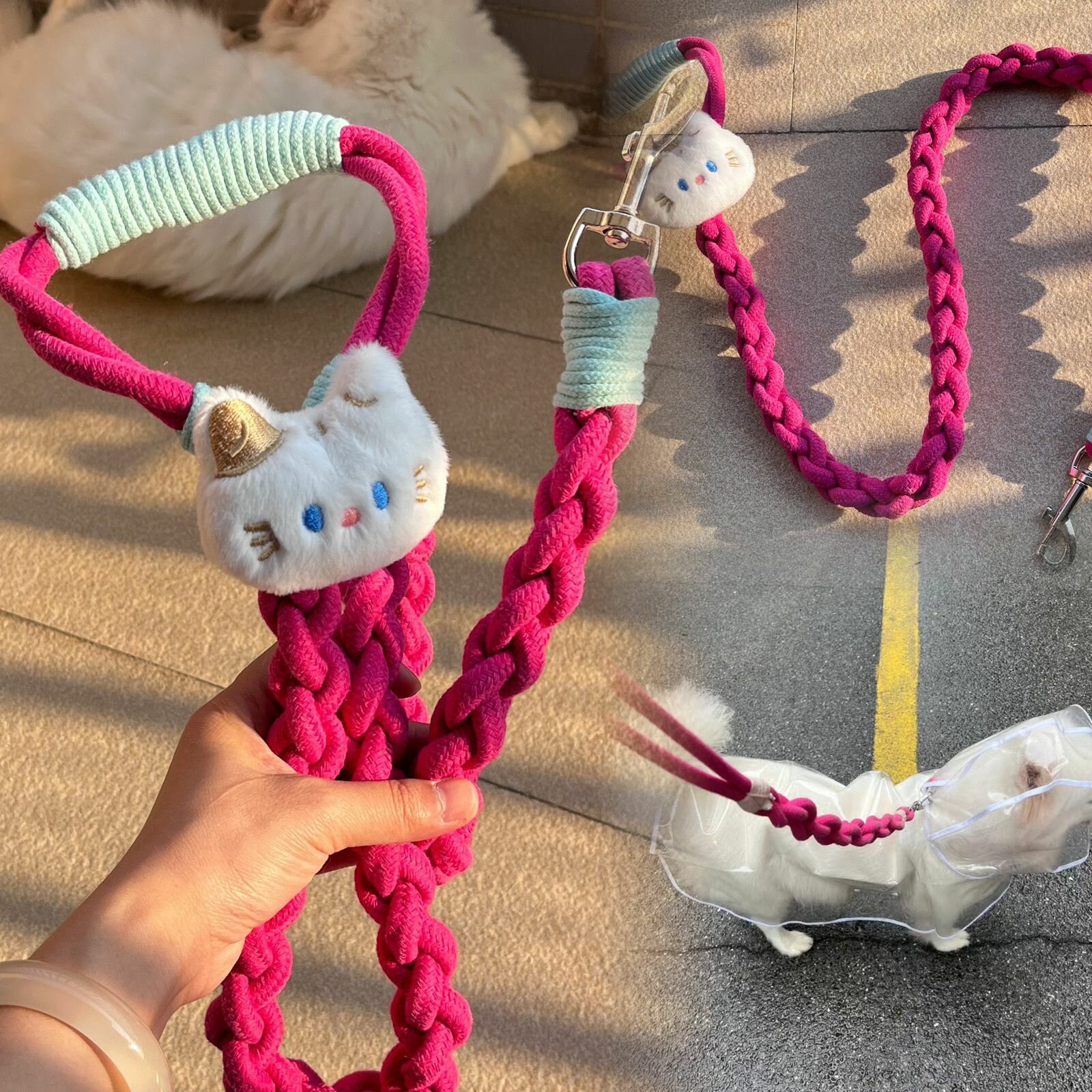 Поводок для собак, плетеный, скрученный, для больших собак, короткий, удобный, индивидуальный, против побега, не сжимающий, утолщенный