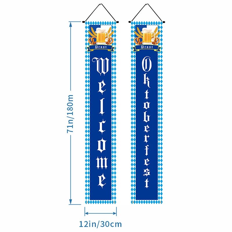Сине-белый флаг Октоберфест из полиэстера QZ4PJN-DL-F05