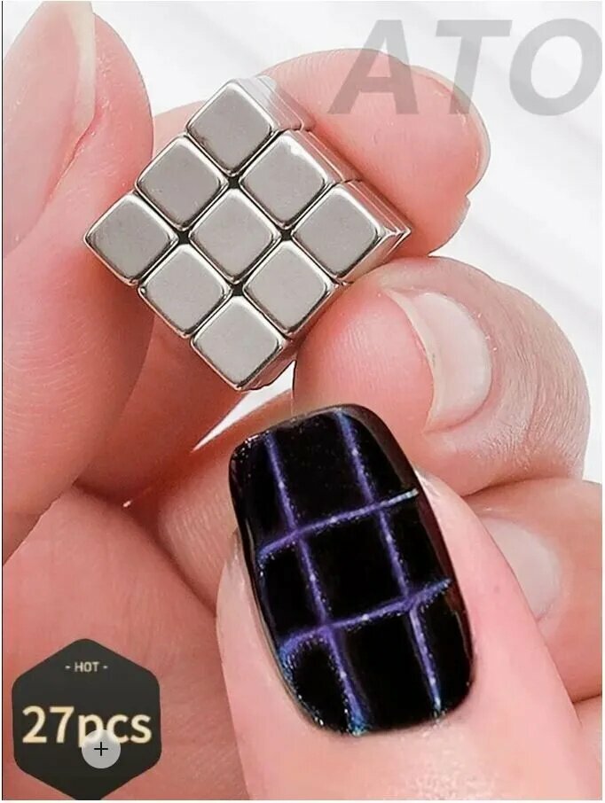 Многофункциональный магнит-куб-кошка для гель-лакаМагнит для лака3*3*3